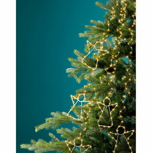 Kaemingk Гирлянда на елку 210 см Лучи Росы - Xmas Angels, 12 нитей, 762 экстра теплые белые микро LED ламп, серебряная проволока, IP44 496245