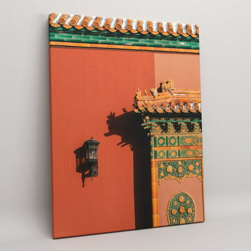 Картина на холсте (интерьерный постер) "Китайская архитектура", с деревянным подрамником, размер 30x40 см