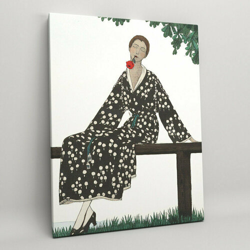 Картина на холсте (интерьерный постер) "Репродукция картины - Гейша - Поль Пуаре", с деревянным подрамником, размер 22x30 см