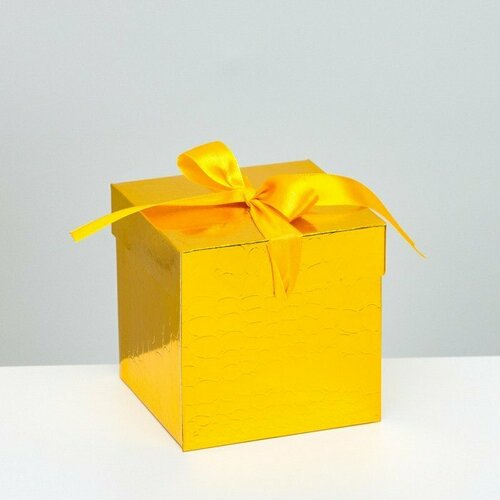 Коробка Самосборная золото 10х10х10 см (комплект из 24 шт)