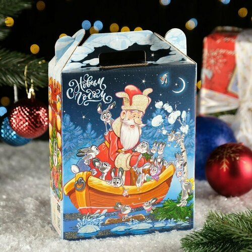 Подарочная коробка "Дед Мороз и Зайцы", 16,8 х 7 х 25 см (комплект из 25 шт)