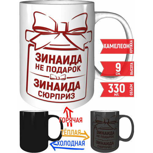 Кружка Зинаида не подарок Зинаида сюрприз - хамелеон