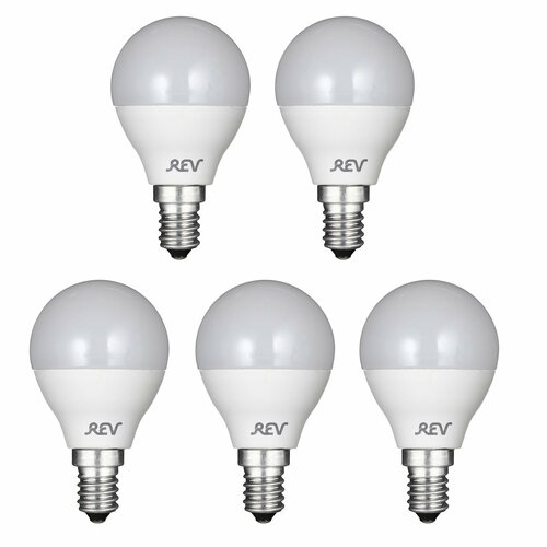 Лампа светодиодная REV 7 Вт E14 шар G45 4000К естественный белый свет 220 В матовая (5 шт.)
