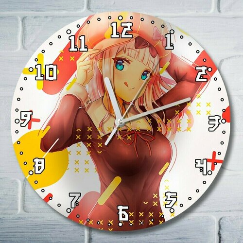 Настенные часы УФ с рисунком аниме Kaguya-sama Love is War - 3694