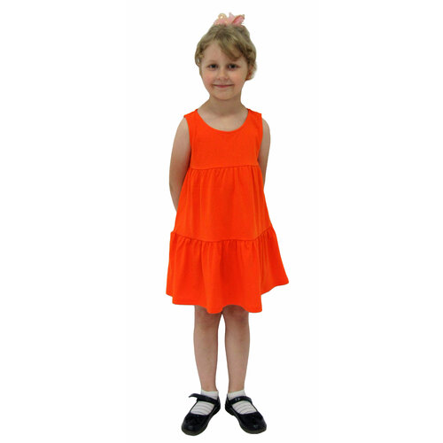 Сарафан Эврика, размер 110-60-51, оранжевый