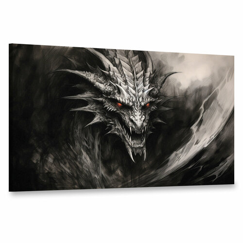 Интерьерная картина 100х60 "Пылающий дракон"