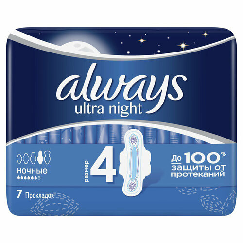 Always Прокладки Ultra Night, 7 шт, 3 упаковки