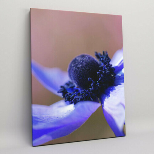 Картина на холсте (интерьерный постер) "Фиолетовый красивый цветок", с деревянным подрамником, размер 45x60 см
