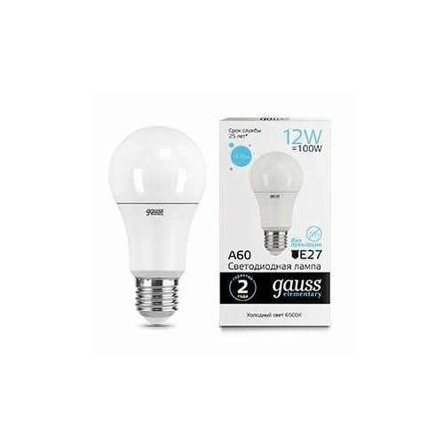 Gauss Лампа Elementary A60 12W 1170lm 6500K E27 LED