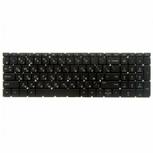 Клавиатура для ноутбука HP Pavilion 15-dw черная без рамки с подсветкой