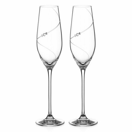 Набор из 2 бокалов для шампанского "Силуэт" 210 мл, хрустальное стекло, Diamante, Словакия, DI-1045.412. EPT
