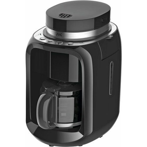 Капельная кофеварка профессиональная JVC со встроенной кофемолкой, настройка помола, функция подогрева кофе, капля-стоп, автоотключение, 0,6 л, 600 Вт