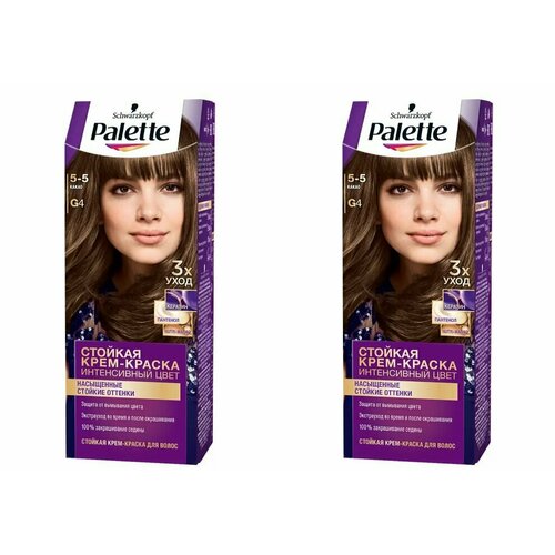 Palette Крем-краска стойкая для волос Intensive Color 5-5 Какао, 110 мл, 2 уп