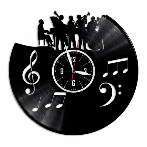 Оркестр - настенные часы из виниловой пластинки