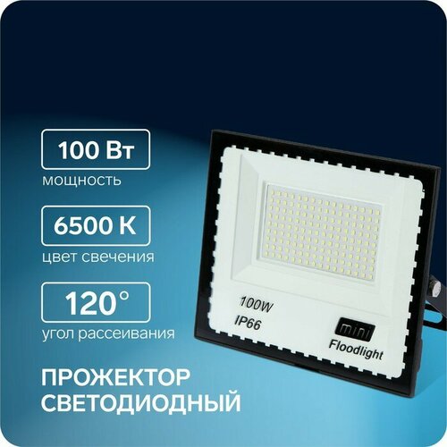 Прожектор светодиодный КНР 100 Вт, 7700 Лм, 6500 К, IP66, 220V