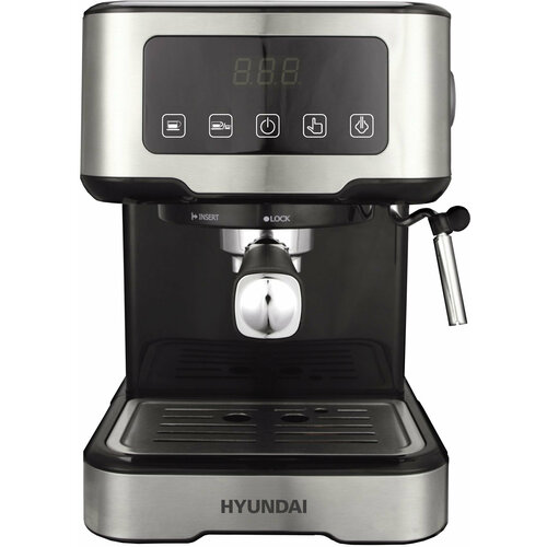Кофеварка рожковая Hyundai HEM-4313 черный/серебристый
