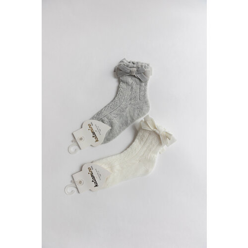 Носки KATAMINO 2 пары, размер Размер 13-14. Рост 86-92., серый, белый