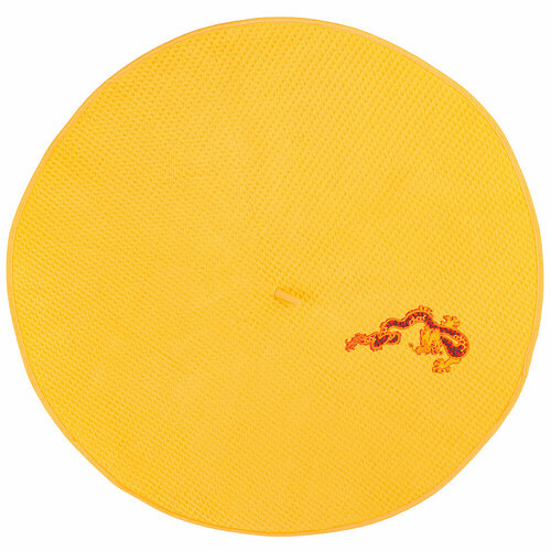 Полотенце круглое вафельное год дракона ,40х70см, жёлтый, (181606)