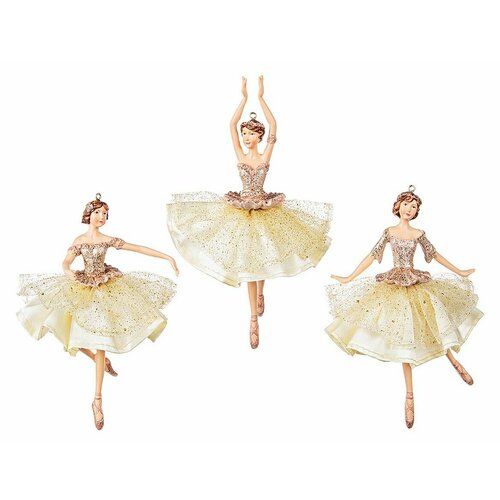 Елочная игрушка балерина - нежная искорка в корсаже с коротким рукавом, полистоун, 16 см, подвеска, Goodwill MO94106-1