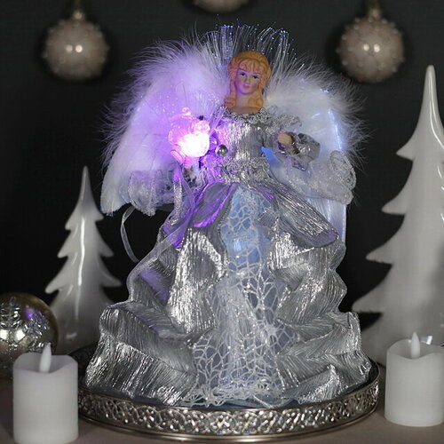 Kurts Adler Светящаяся фигура Ангел Камелия 30 см, с разноцветной подсветкой AD2001