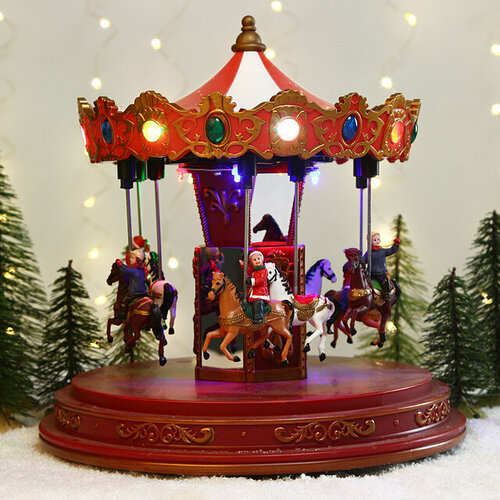 Kaemingk Светящаяся композиция Новогодняя Карусель Вивальди Парк 25*24 см, с движением 9481379