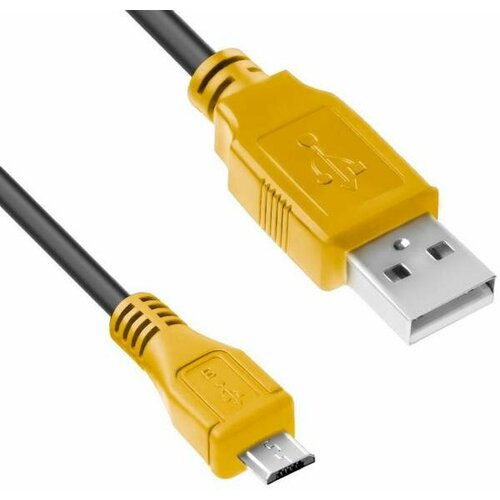 Кабель microUSB USB 2.0 1м Green Connection 4PH-R90005 круглый черный жёлтый