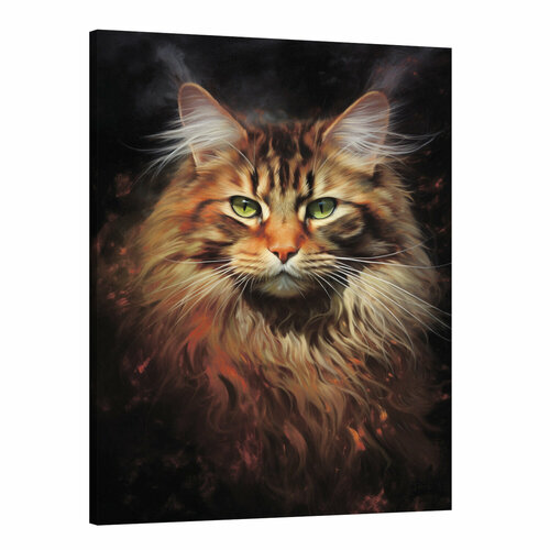 Интерьерная картина 50х70 "Кот и его непревзойденная красота"