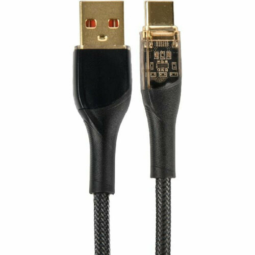 PERFEO Кабель USB A вилка - USB Type-C вилка, 20W, нейлон, черный, длина 1 м, PREMIUM (U4710)