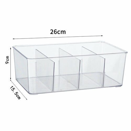 Прозрачная настольная коробка для хранения косметики, многофункциональная коробка для отделения и сортировки мелочей, холодильник для хранения с крышкой