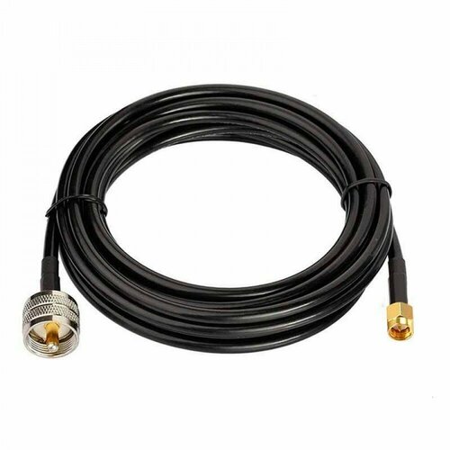 Кабельная сборка UHF-male - Sma-male 0,5 м, кабель 5D-FB CU (медь, черный)