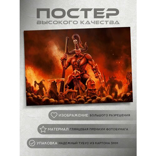Постер: Exalted Deathbringer (Кхорн, Вархаммер Эра Сигмара, Warhammer Age of Sigmar), на А3