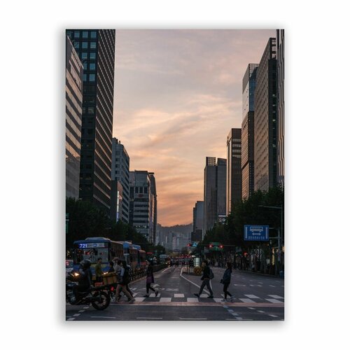 Постер, плакат на бумаге / Улицы Южной Кореи / Размер 30 x 40 см