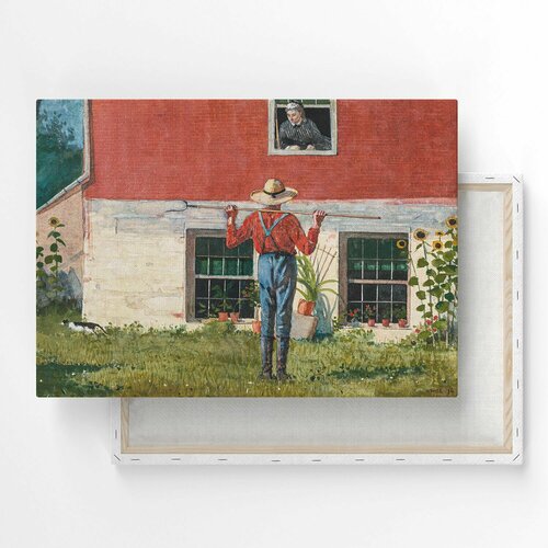 Картина на холсте, репродукция / Уинслоу Хомер - In the Garden, 1874 / Размер 80 x 106 см