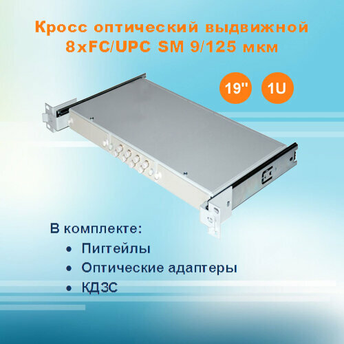 Кросс оптический выдвижной СКРУ-19M1U-A8/24-FC-SM (укомплектованный)