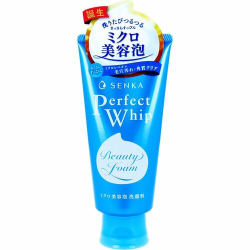 SHISEIDO Увлажняющая пенка для умывания Senka Perfect Whip с гиалуроновой кислотой и протеинами шёлка, 120г.