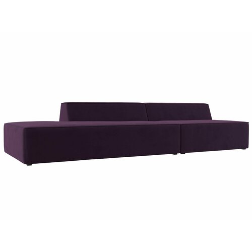 Прямой модульный диван Лига Диванов Монс Модерн левый Фиолетовый (Велюр)