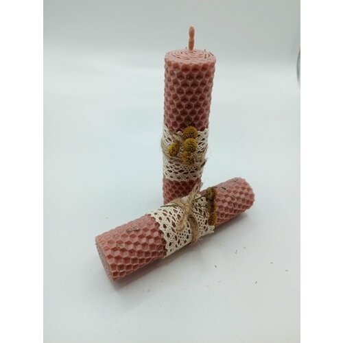 Свечи бледно-розовые с лавандой набор пара 14,5х4,5