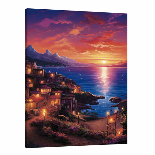 Интерьерная картина 50х70 "Закат на побережье"