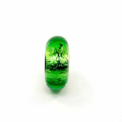 Шарм Handinsilver ( Посеребриручку ) Подвеска-шарм из муранского стекла Lampwork зеленый (1шт), муранское стекло, зеленый