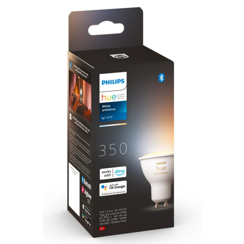 Умная лампа Philips Hue White Ambiance Bluetooth GU10 4.3Вт (929001953309)