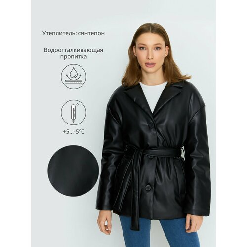 Кожаная куртка  Concept club, размер S, черный
