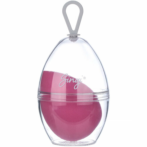 Singi Спонж косметический для макияжа лица яйцо темно-розовый Hot Pink, в упаковке 6 см