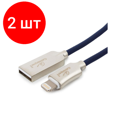 Комплект 2 штук, Кабель USB 2.0 - Lightning MFI, М/М, 1.8 м, Cablexpert, CC-P-APUSB02Bl-1.8M