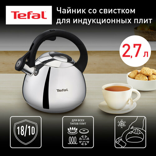 Чайник для всех видов плит Tefal Duetto+ N4180110 2,7 л нержавеющая сталь, индукционное дно