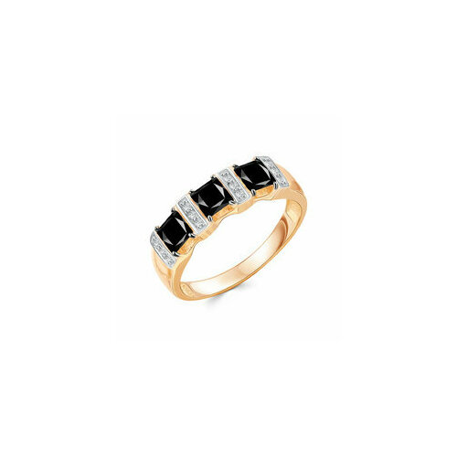 Кольцо Diamant online, золото, 585 проба, бриллиант, циркон, размер 18.5