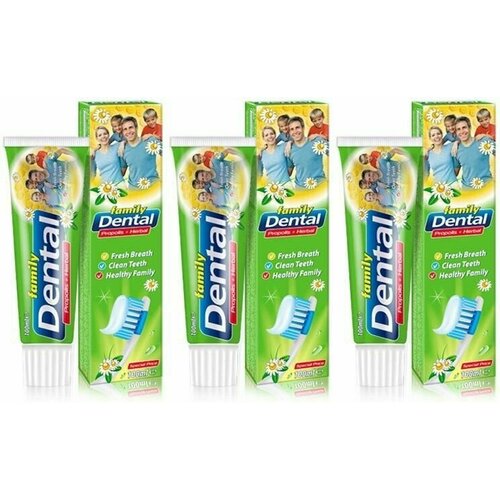 Rubella Зубная паста Dental Family Propolis+Herbal, 100 мл, 3 шт
