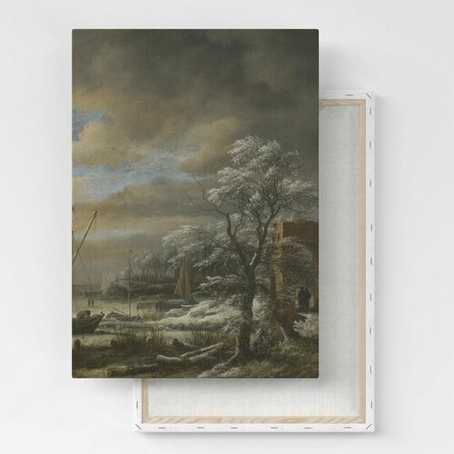 Картина на холсте, репродукция / Якоб ван Рёйсдал - Winter Landscape / Размер 80 x 106 см