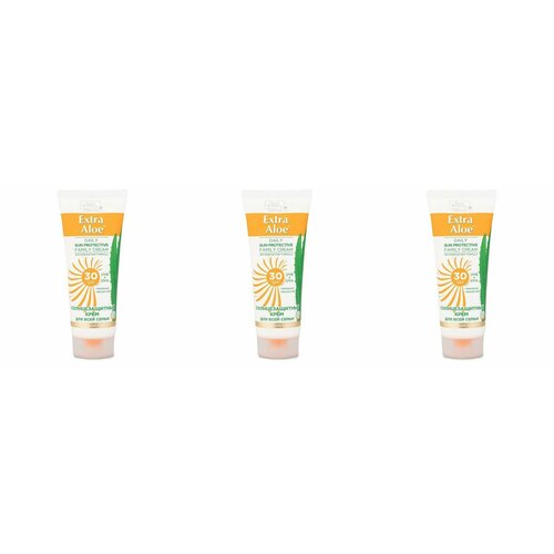 Family Cosmetics Крем солнцезащитный для всей семьи Extra Aloe SPF 30, 100 мл, 3 шт.