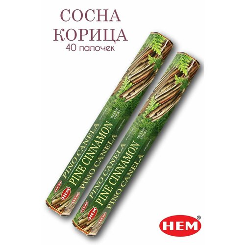 HEM Сосна Корица - 2 упаковки по 20 шт - ароматические благовония, палочки, Pine Cinnamon - Hexa ХЕМ