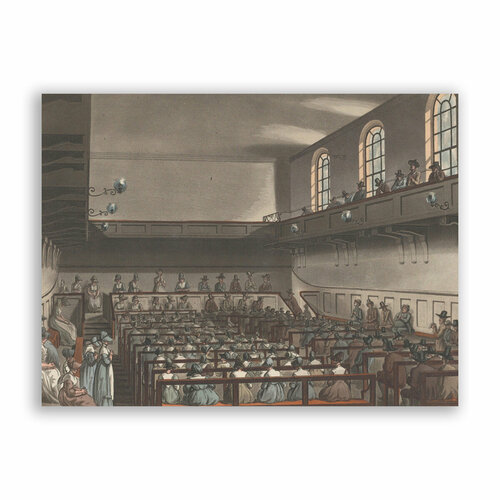 Картина на холсте, репродукция / Томас Роулендсон - Quakers Meeting / Размер 40 x 53 см